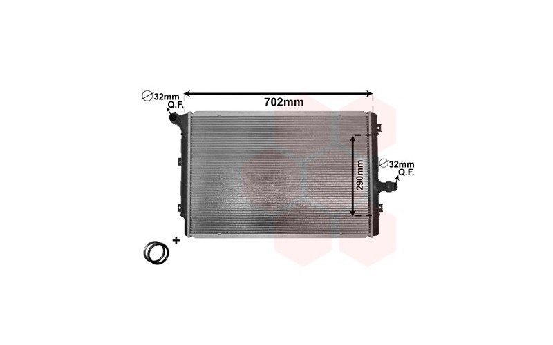 Radiator geschikt voor Passat 2.0 TFSi / 1.6 TDi / 2.0 TDi brazed