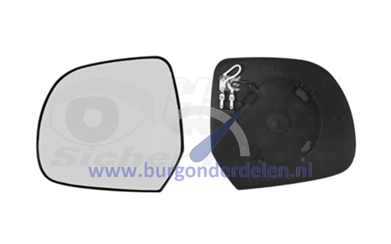 Duster tot 6/2012 Spiegelglas links verwarmd - Burg Onderdelen